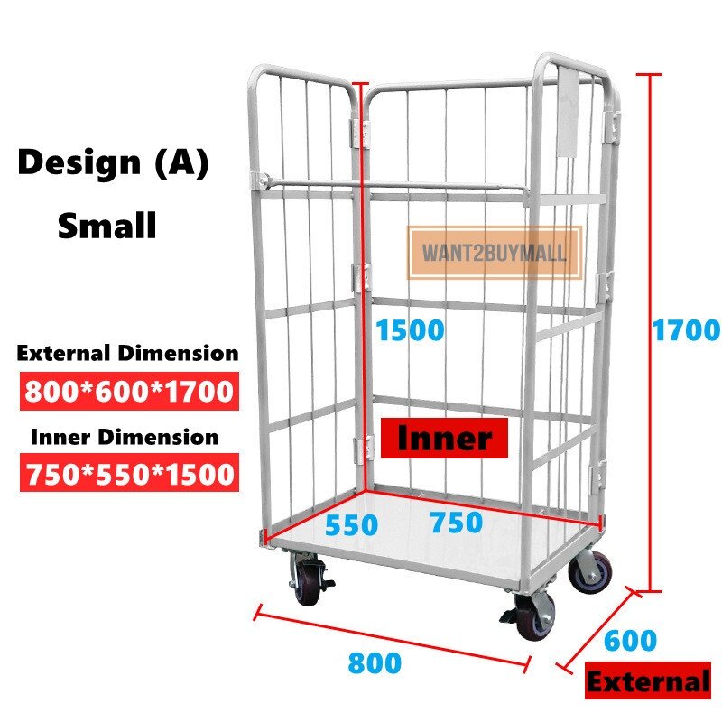 500kg Work Tainer Logistics Courier Trolley Roller Loader Warehouse ...