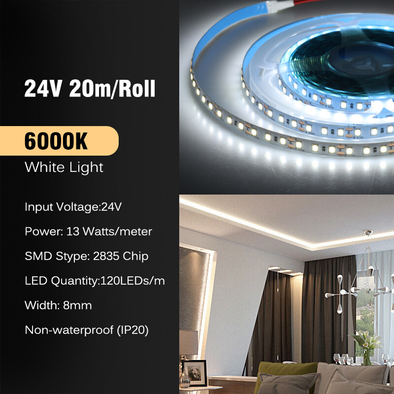 DC12V/24V 2835 LED Strip Light 20M/10M/5M 120led/m LED Lights High ...