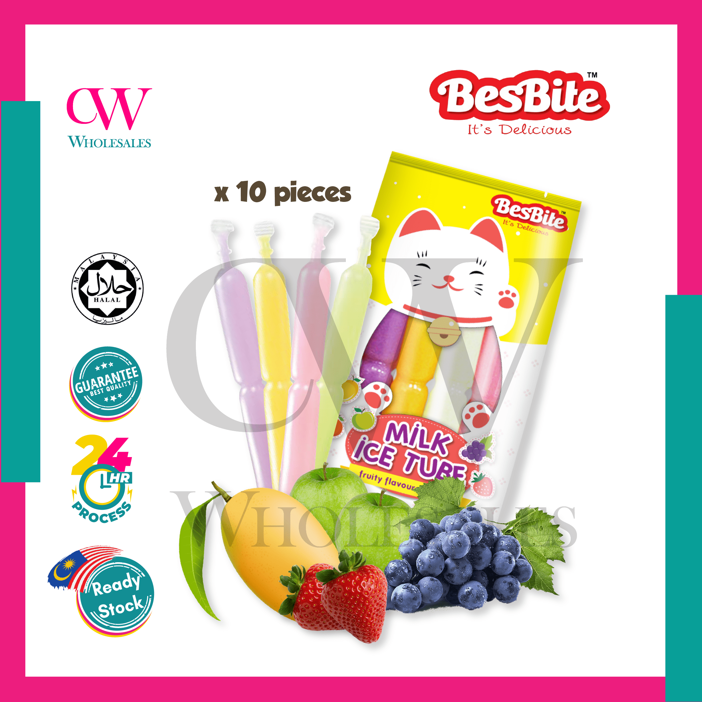 Besbite Milk Ice Tube Fruity & Mango | Ho Go Mas Milk Ice Tube Mango ...