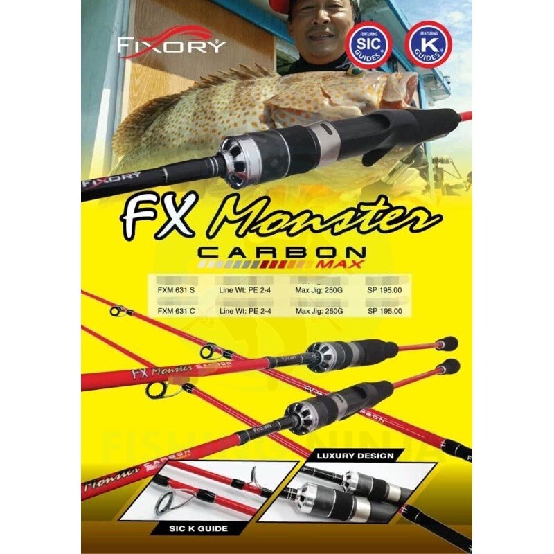 PESCA - FIXORY FX Monster G2 Fishing Rod 6' 6'6 PE1-3 2-4 Solid Carbon ...