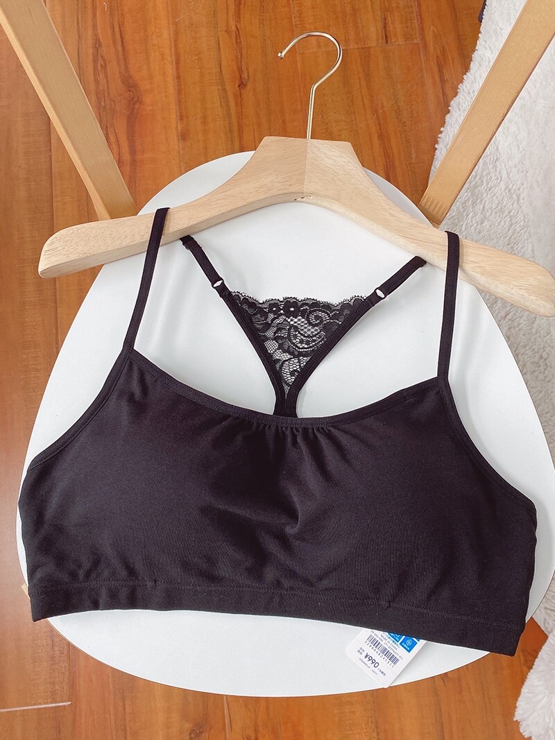 Japanese Y-shaped lace beautiful back bra girls thin cotton cup u home ...