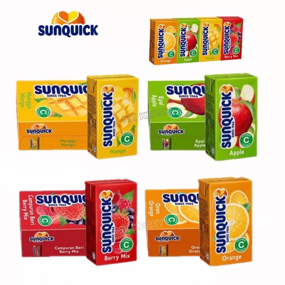 SUNQUICK ASSORTED FRUIT JUICE [Mango/ Berry Mix/ Orange / Apple] 24 ...