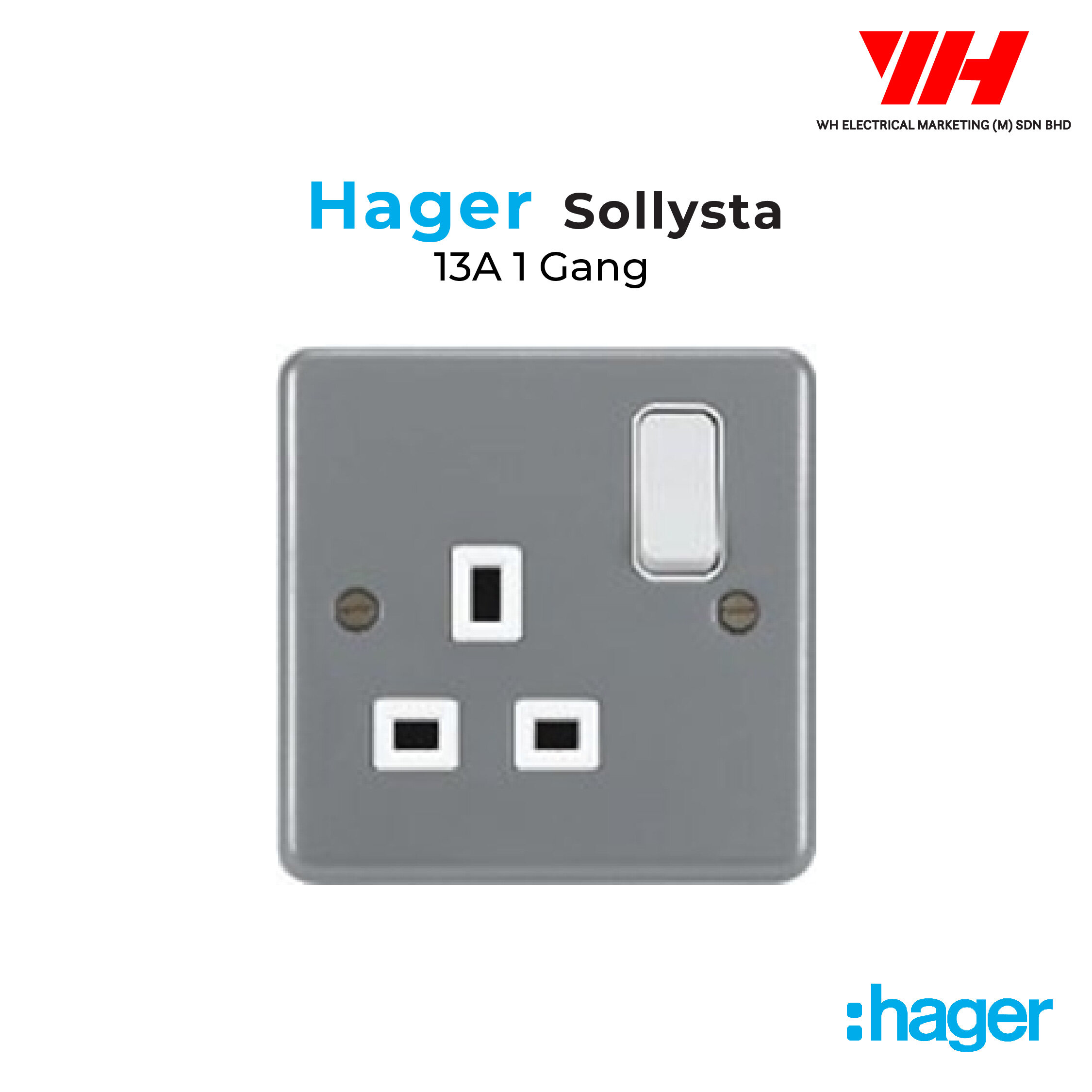 Hager Sollysta Switch Socket || Metalclad Switch Socket | Lazada