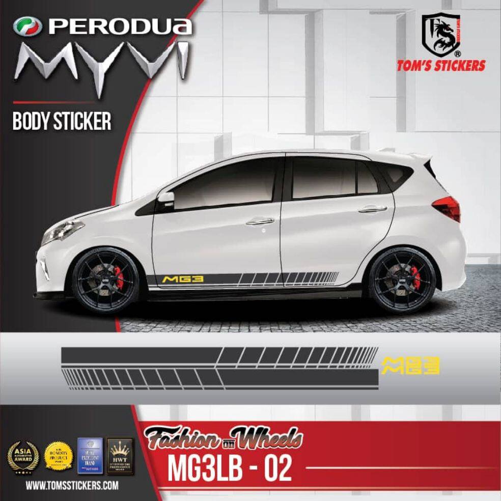👍 PERODUA MYVI CAR BODY STICKERS SET MG3LB-02 | Lazada