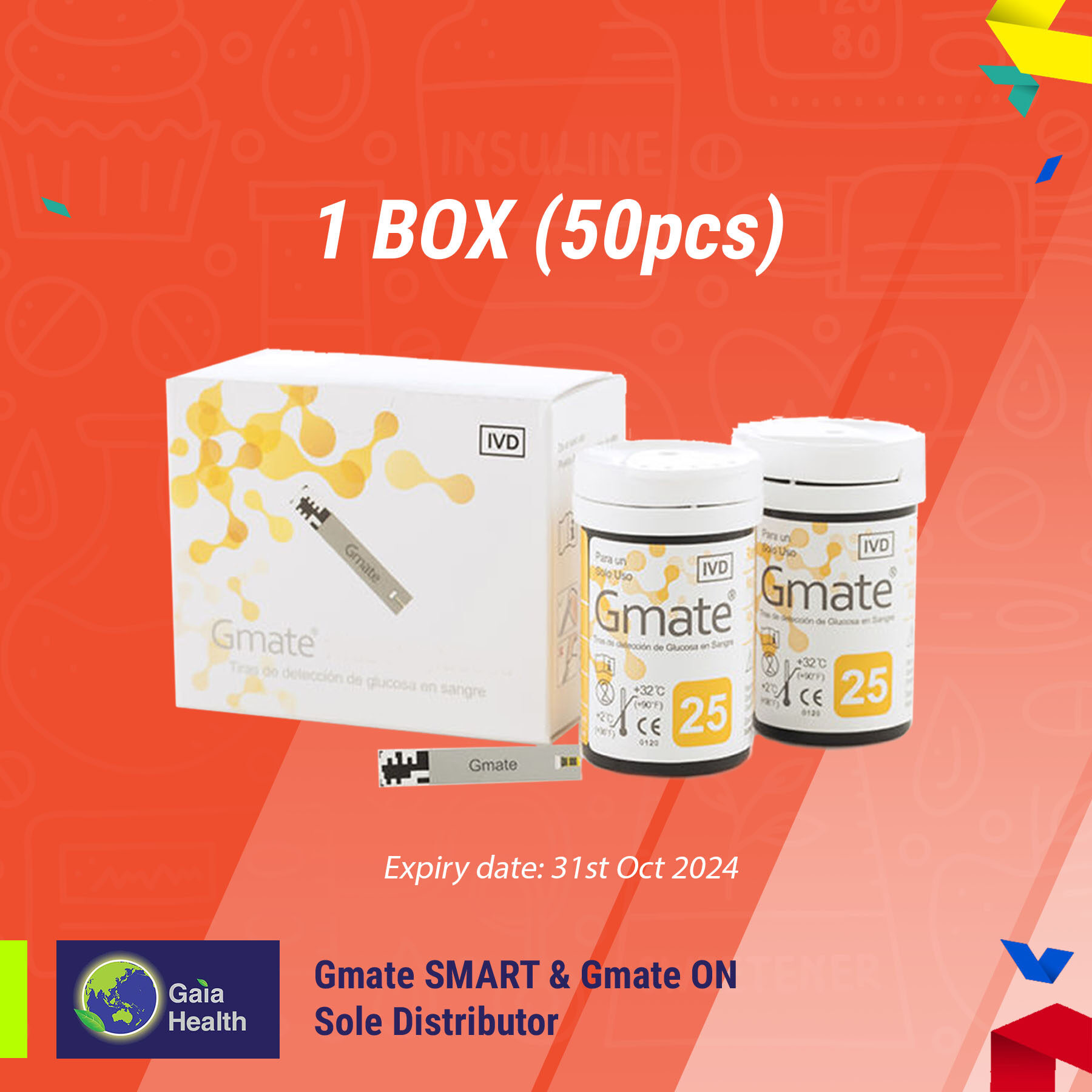 [READY STOCK] Gmate Blood Glucose Test Strips (Expiry: Oct 2024 ...
