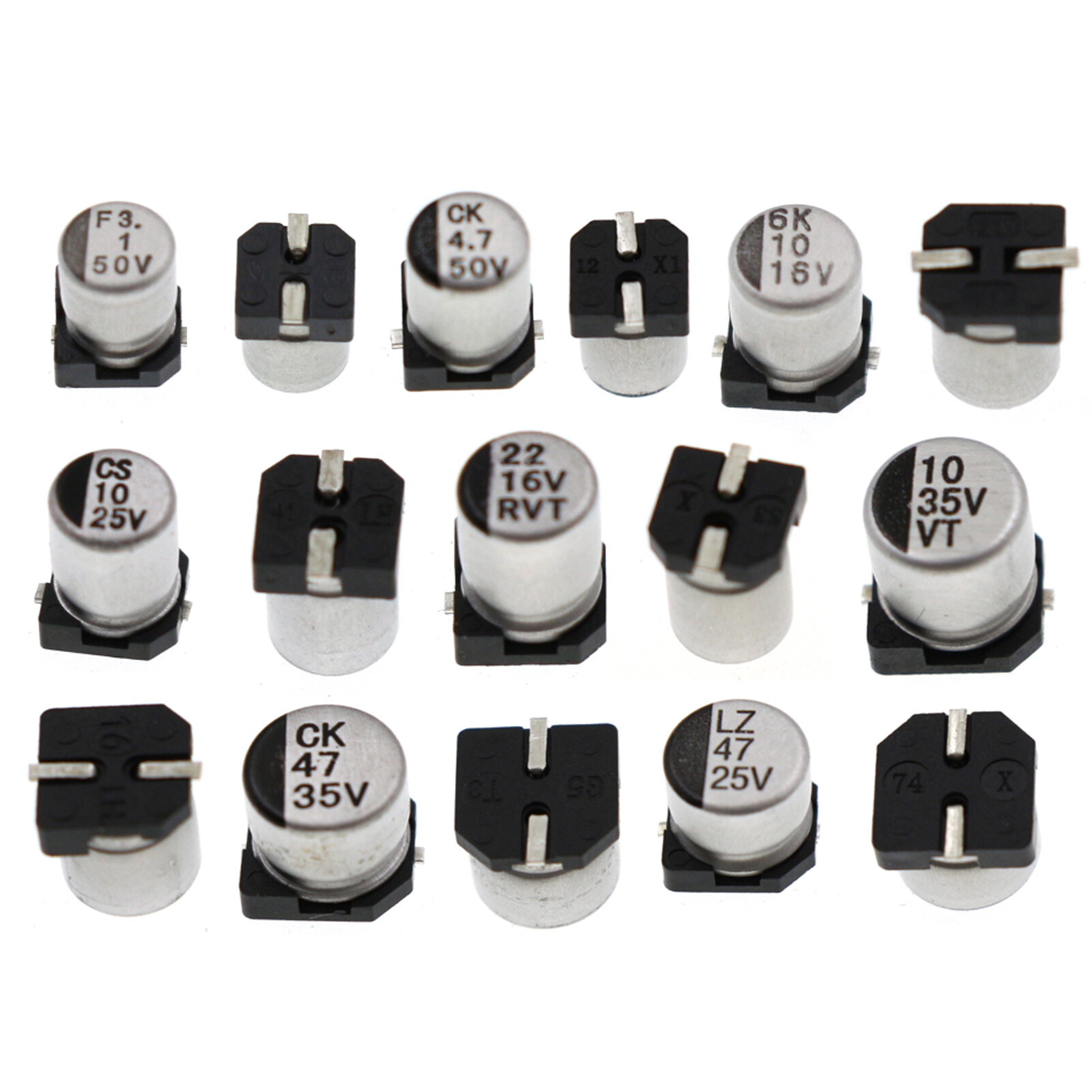 400pcs 24value Electrolytic Capacitor Assortment Kit 1uF-1000uF 6.3V ...