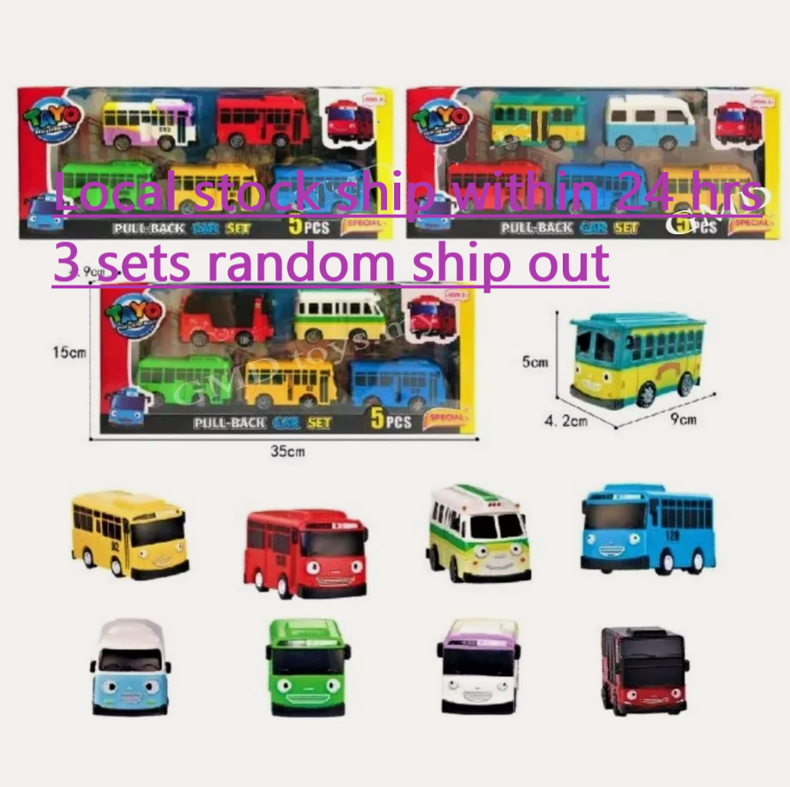 Tayo Bus 5in1 5pcs 5 colors Tayo the little bus Toys Cartoon Mini Pull ...
