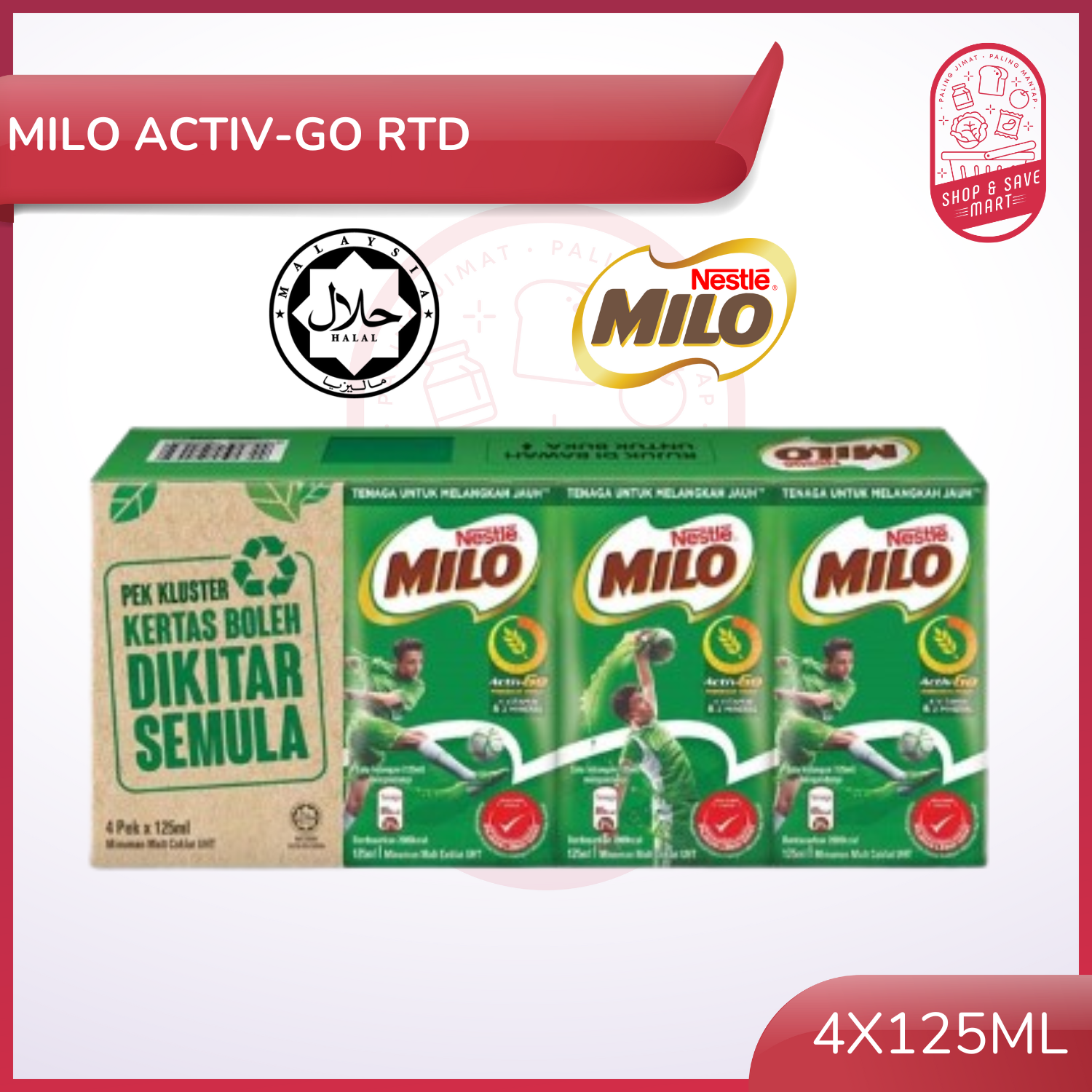 Milo Activ-Go Chocolate Malt RTD (4 Packs x 125ml) Minuman Malt Coklat ... Milo Activ-Go Chocolate Malt RTD (4 Packs x 125ml) Minuman Malt Coklat ...