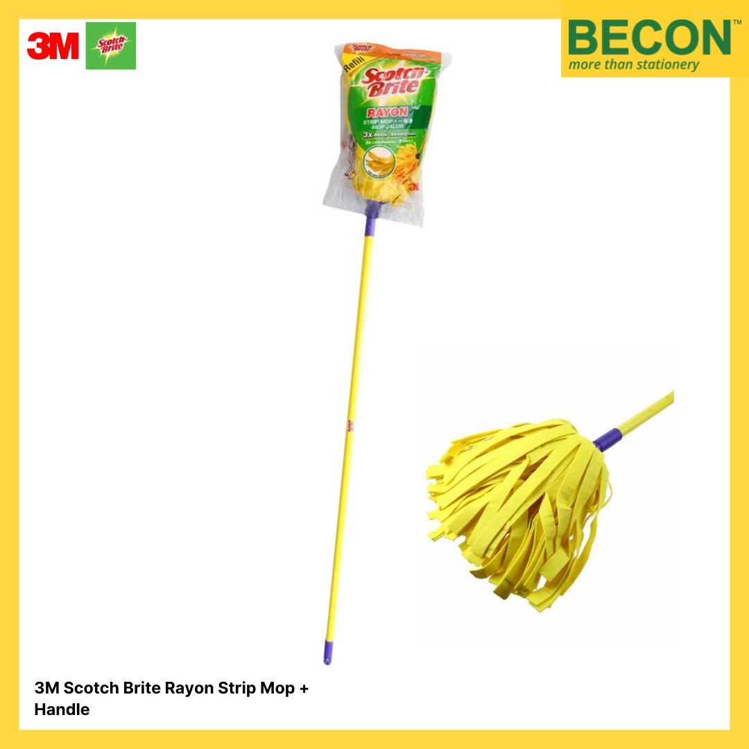 3M Scotch Brite Rayon Strip Mop + Handle | Lazada