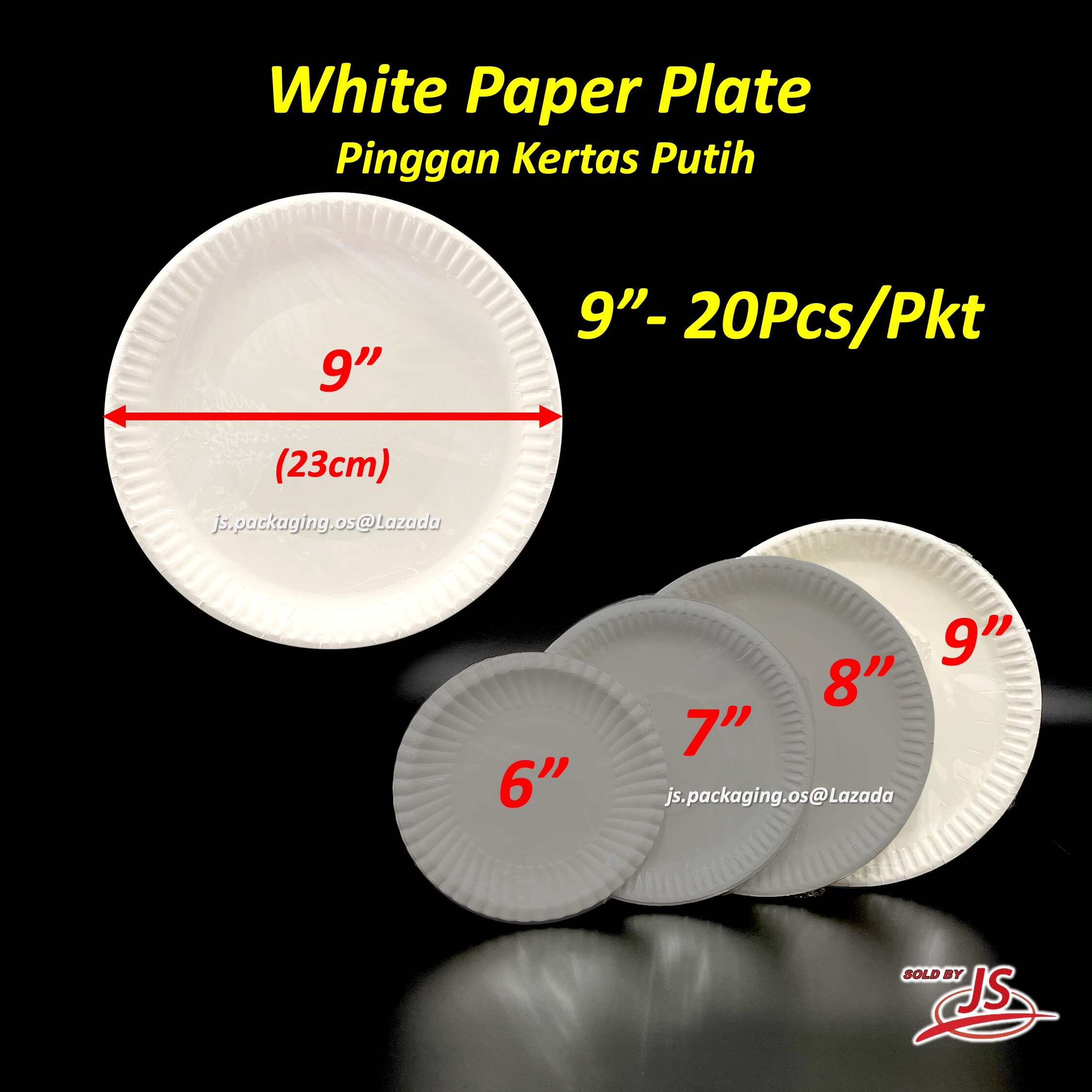 6inch / 7inch / 8inch / 9inch Paper Plates 20‘s / Disposable Paper ...