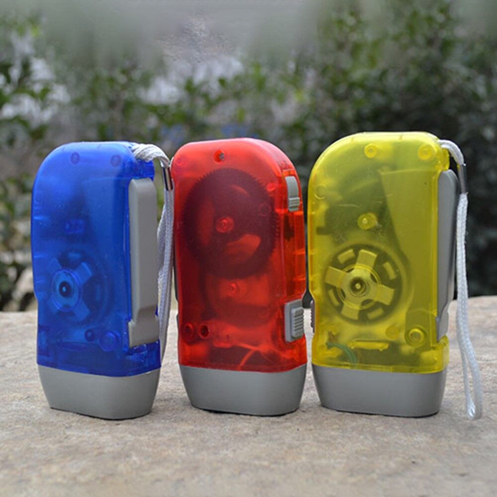 【horoty】Hand Crank Flashlight Mini 3 LED Dynamo Wind Up Flashlight ...