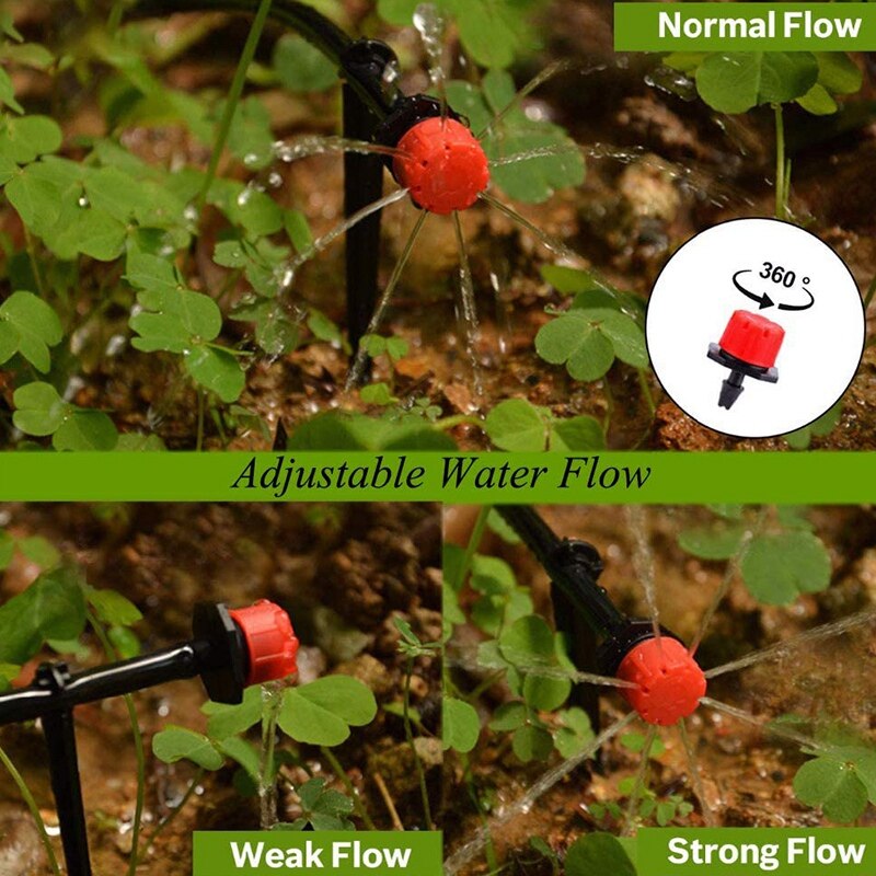 200Pcs 1/4 Inch Adjustable Mini Drip Irrigation System Sprinkler Head ...