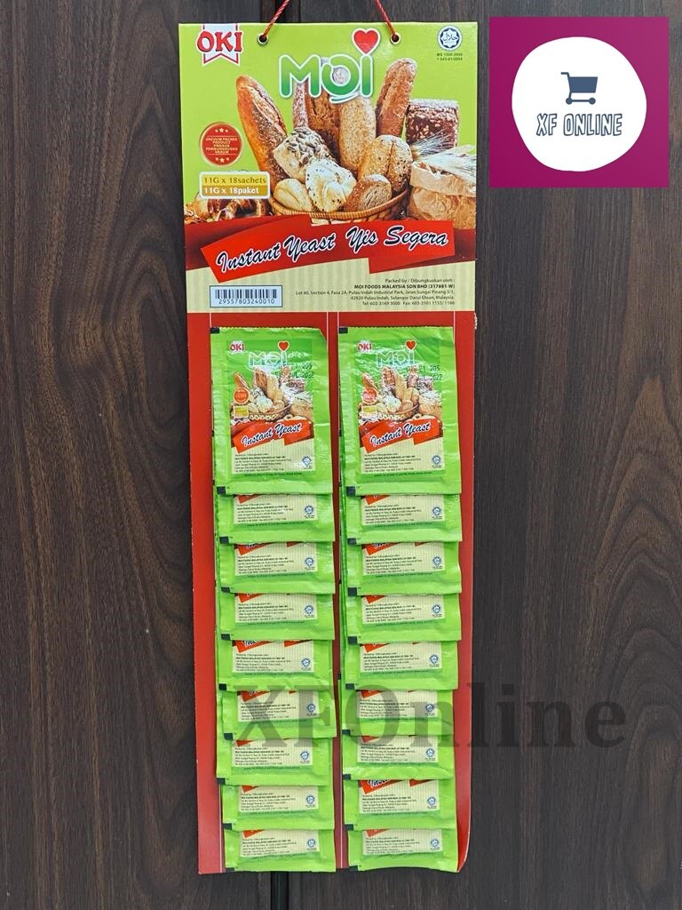 [1 Papan] OKI MOI Instant Yeast/ Yis Segera 18 sachets x 11g | Lazada