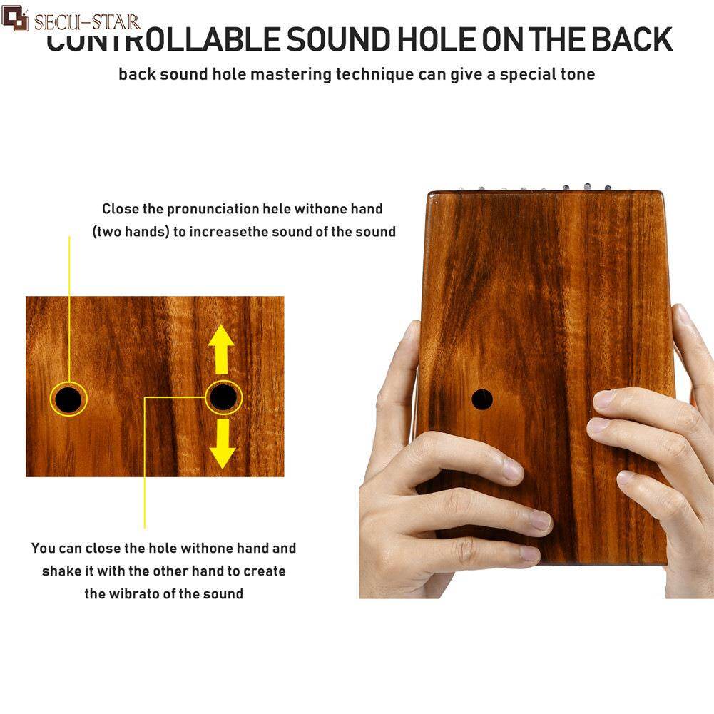 SECU-STAR 20 Key Kalimba Finger Piano Double-layer Acacia (Koa) Wood ...
