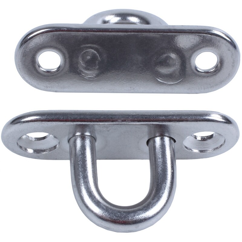 4pcs 5mm 304 Stainless Steel Oblong Pad Eye Plate Staple Ring Hook ...