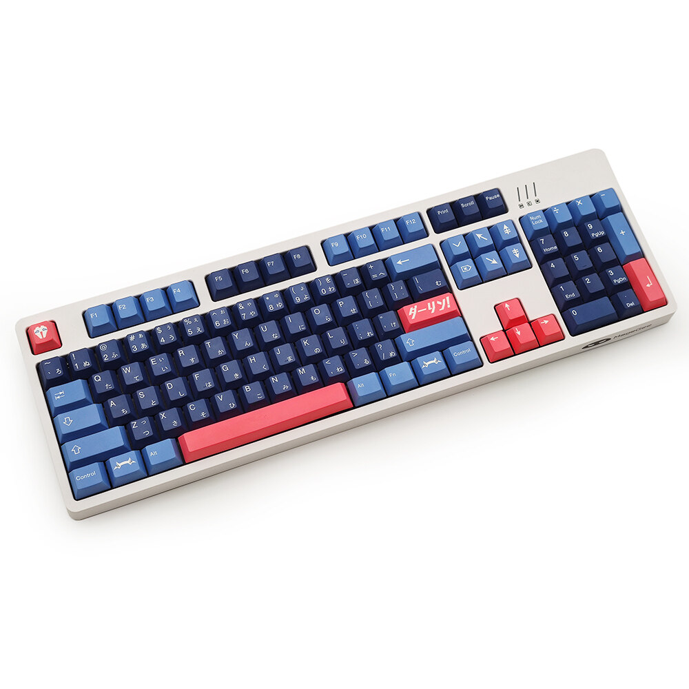 128คีย์ PBT สีฟ้าเหล็กคีย์แคป Cherry Profile ย้อมส่วนบุคคล Keycap ...