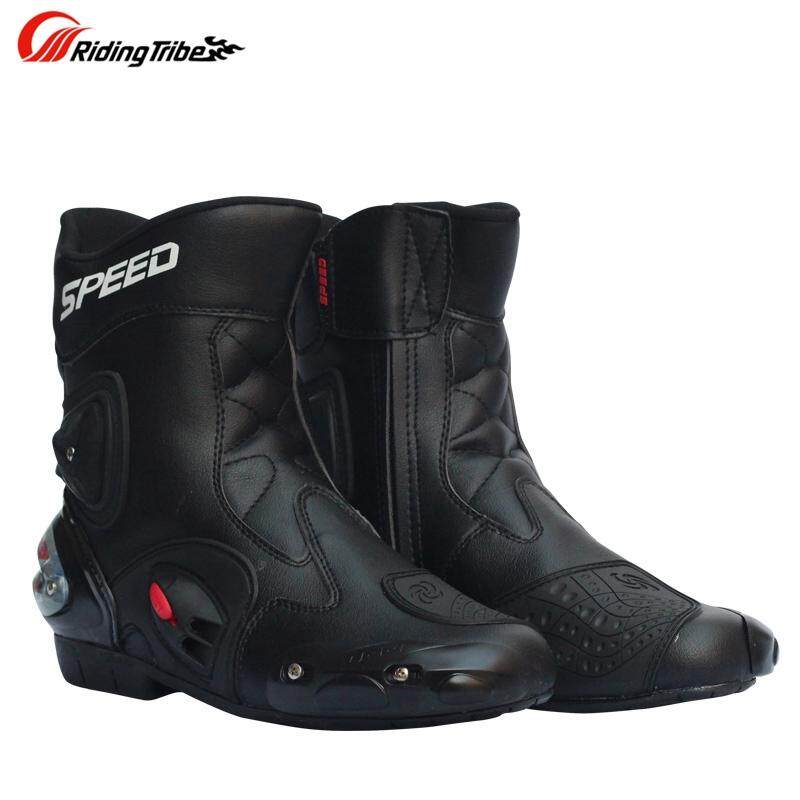 Riding Tride Men Motorcycle Racing Shoes Leather Motorcycle Boots ...