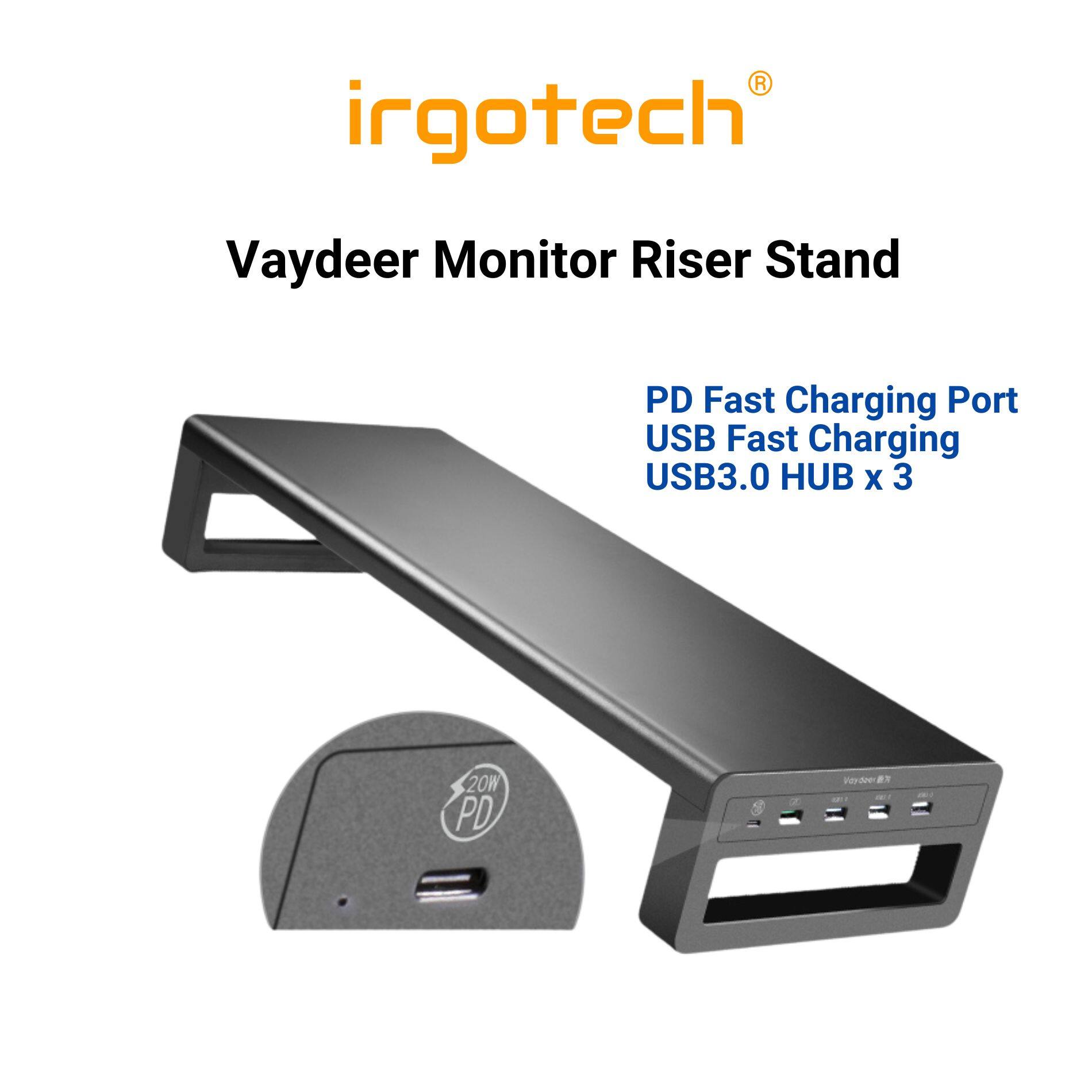 VAYDEER PC Monitor Riser USB Hub Wireless Charging Fast Charge Phone ...