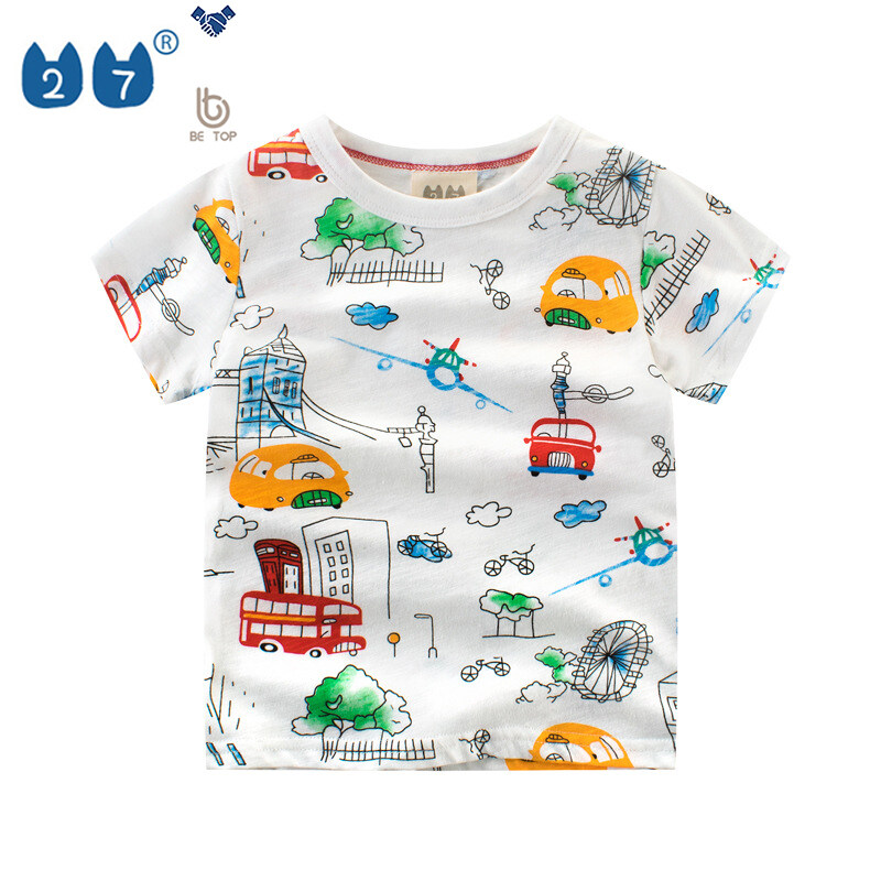 27 เด็กร้านค้าเด็กเสื้อยืดสำหรับ 1-8 ปีชายหญิงแขนสั้นลูกเรือคอสีขาวเต็ม ...