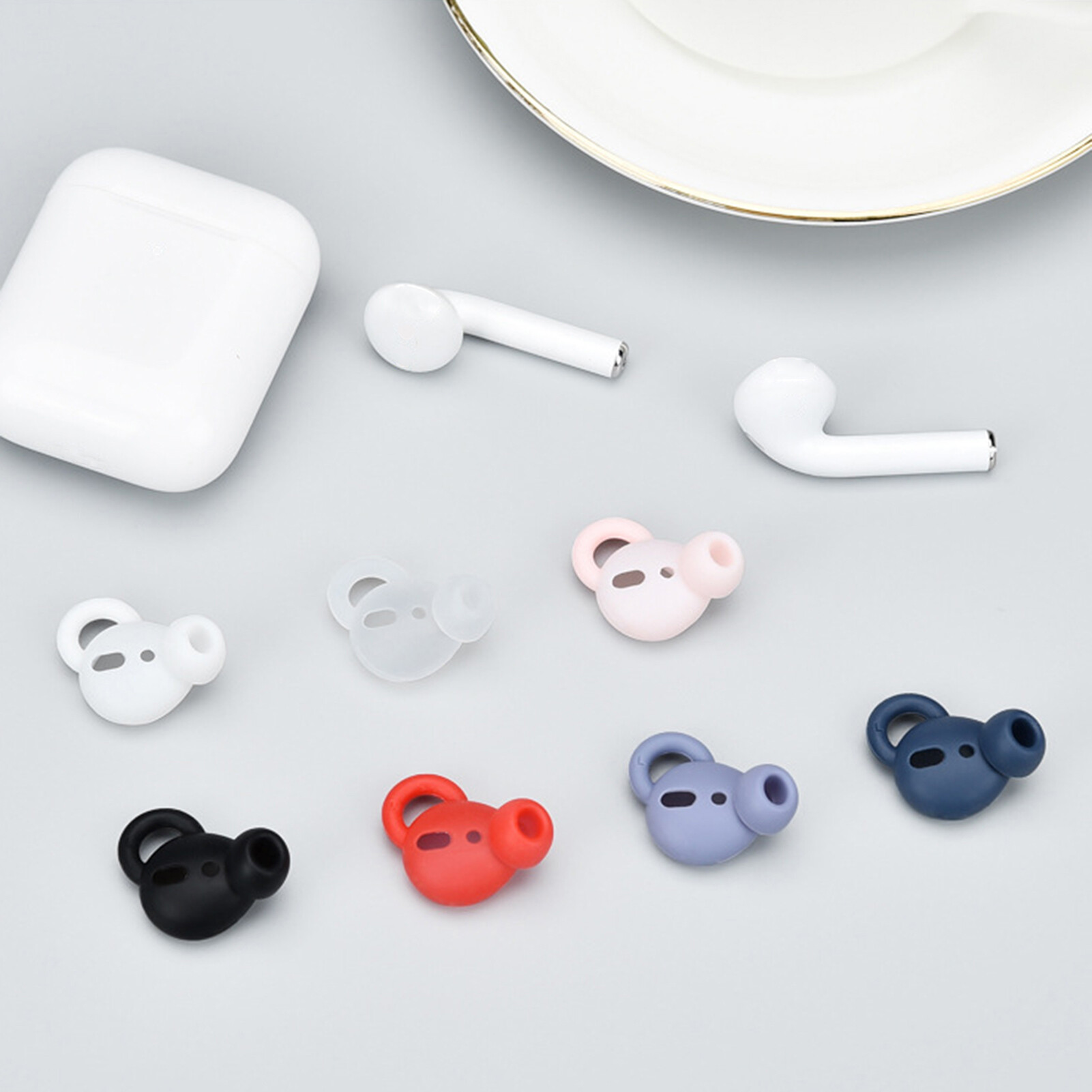 2Pcs Silicone Anti-slip Ear Caps Earphone Protector for AirPods 1/2 ...