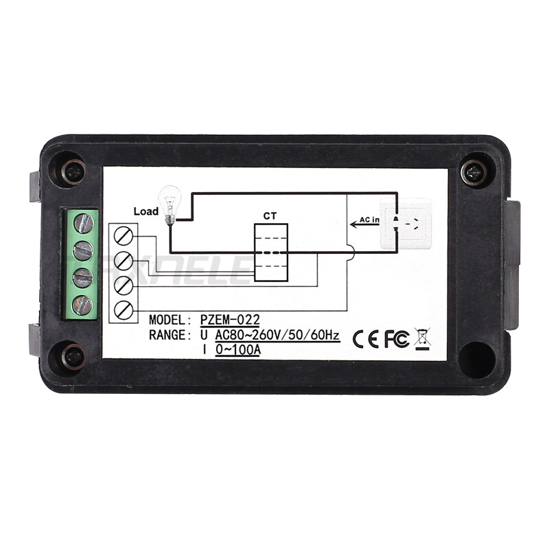 ดิจิตอลแรงดันไฟฟ้ามิเตอร์แอลซีดีแผงแอมป์โวลต์วัตต์ Kwh มิเตอร์วัดกำลังไฟ AC80-260V 100A โวลต์ ...
