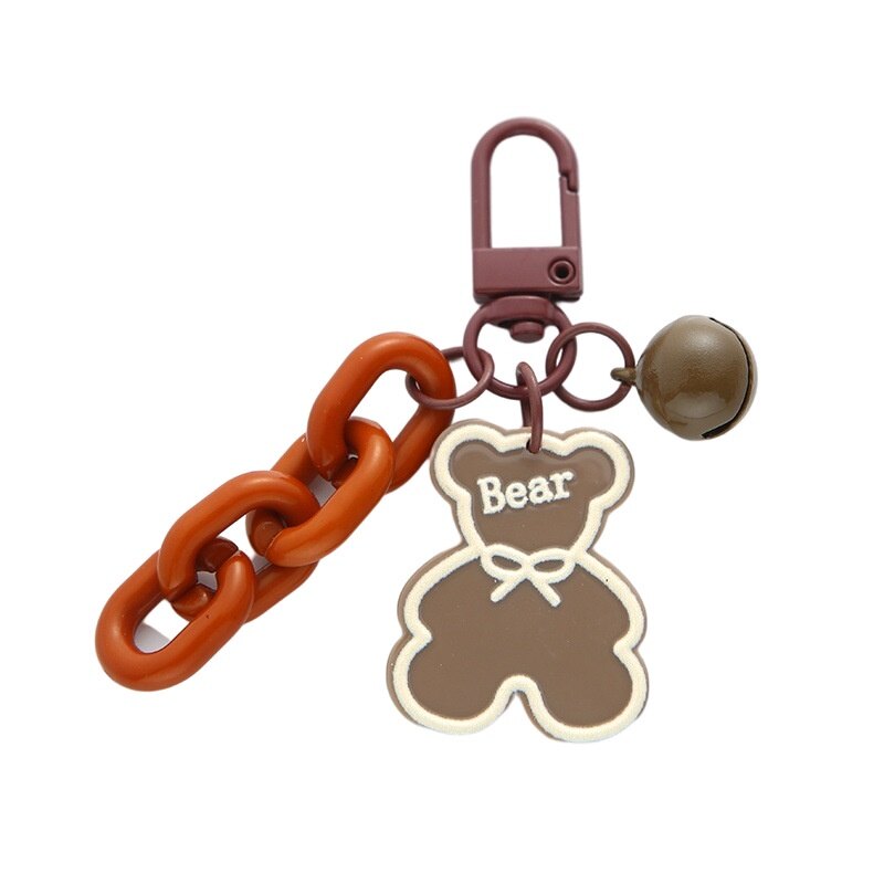 Goodset acrylic Bell Bear Keychain Creative Cute Chain Letter Key ...