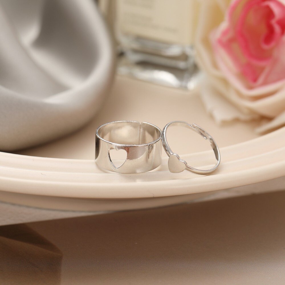 17KM 2pcs/set Cute Couple Rings Set Heart Star Butterfly Simple ...