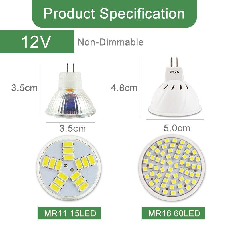 =(K)= LED MR16 12V MR11หลอดไฟ Spotlight 80LEDs DC 10-30V LED Spot Light ...
