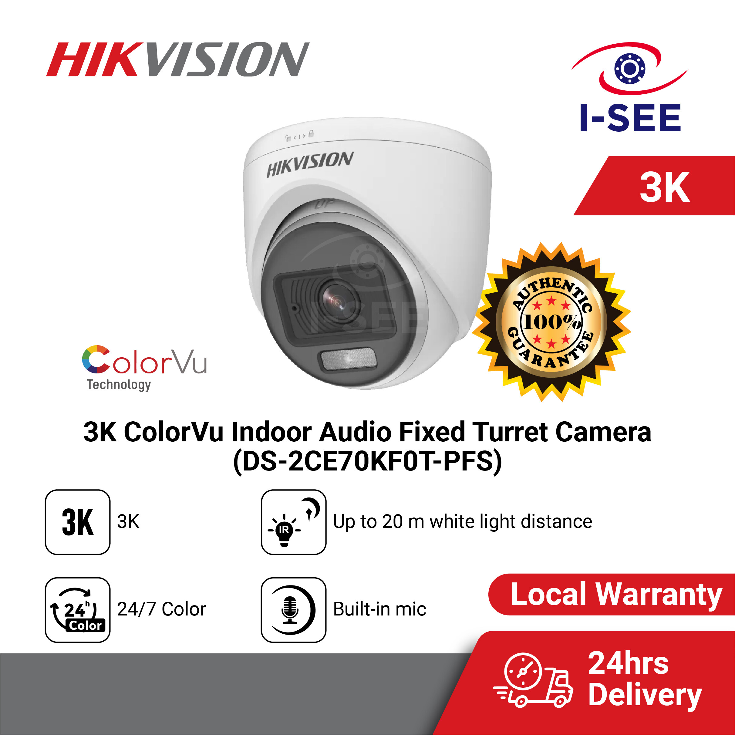 [Authentic] Hikvision 3K (5mp) ColorVu Audio Fixed Bullet / Turret ...
