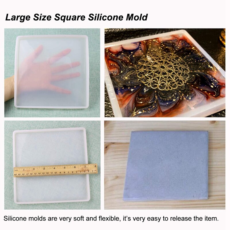 Large Resin Silicone Molds Shiny Epoxy Resin Molds Including Round ...