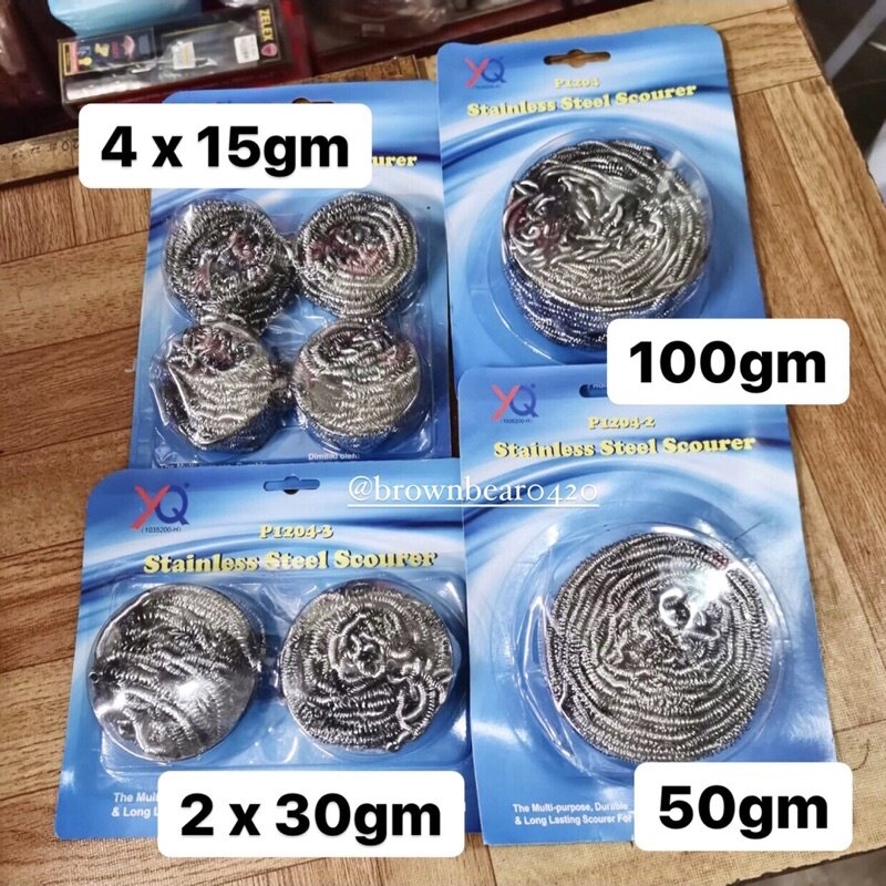 YQ Heavy Duty Stainless Steel Scourer Scrub Bug Srubber XXL / Penyental ...