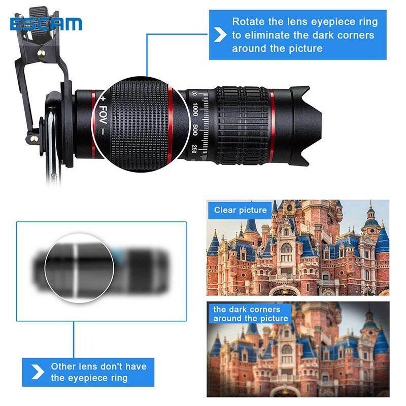 ESCAM HD 4 พัน 22xซูมโทรศัพท์กล้องโทรทรรศน์เลนส์คลิปผู้ถือภายนอกมาร์ท ...