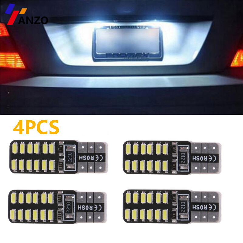 4PCS Canbus W5W 3014 SMD 24 LED ไฟรถยนต์ T10ป้ายทะเบียนรถไฟอ่านหนังสือ ...