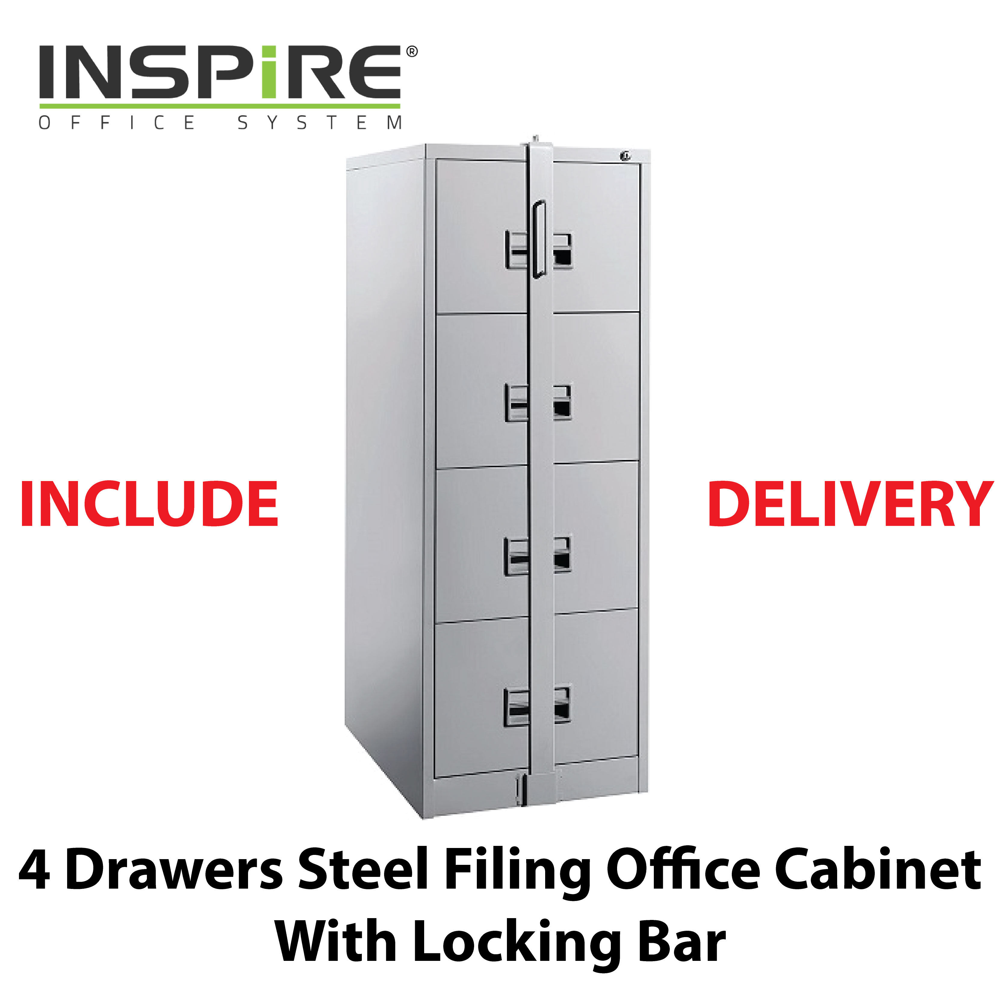 4 DRAWER STEEL FILING OFFICE CABINET (LOCKING BAR) | Lazada