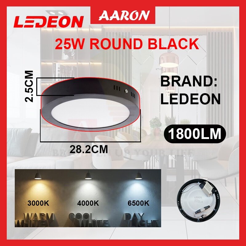 Surface Downlight LED Black Frame Surface Mounted Downlight 18W/25W ...