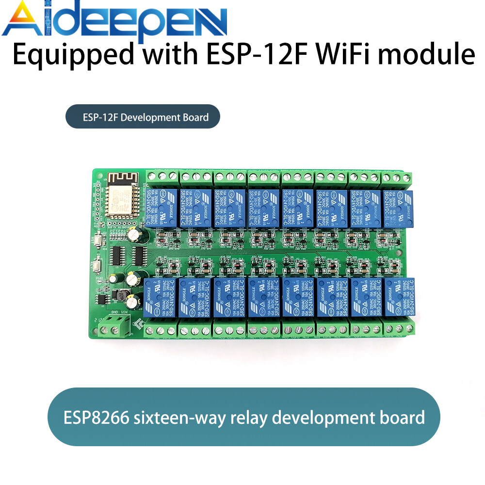 Aideepen DC5V/12V/24V ESP8266โมดูลรีเลย์ WIFI ESP-12F บอร์ดพัฒนา ...
