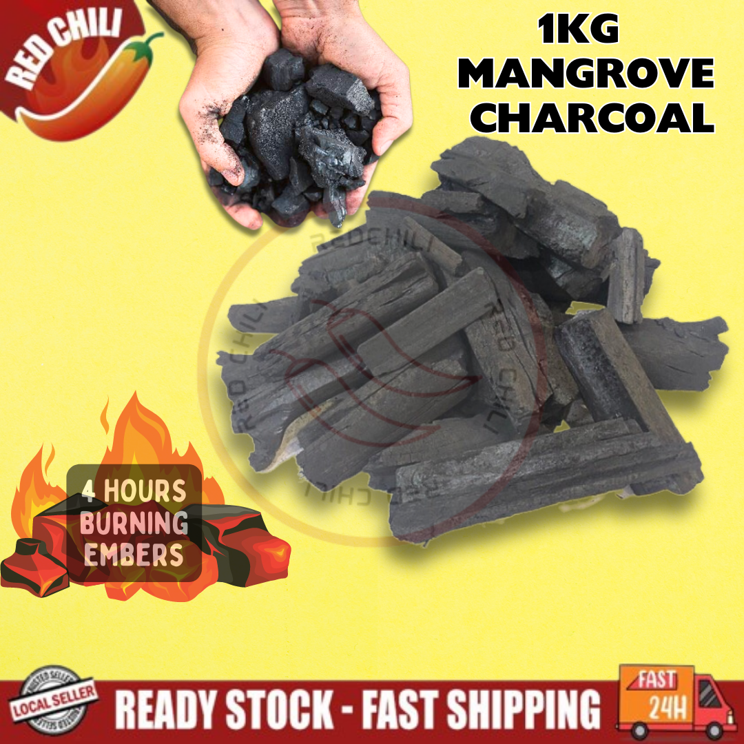 REDCHILI CHARCOAL ARANG 火炭 (Mangrove Charcoal Arang Bakau - 1kg) Arang ...