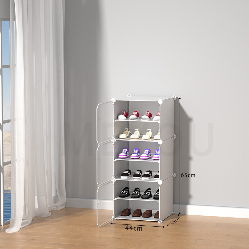 Multi-layer Shoe Rack With Door Rak kasut Stackable Plastic Shoe ...