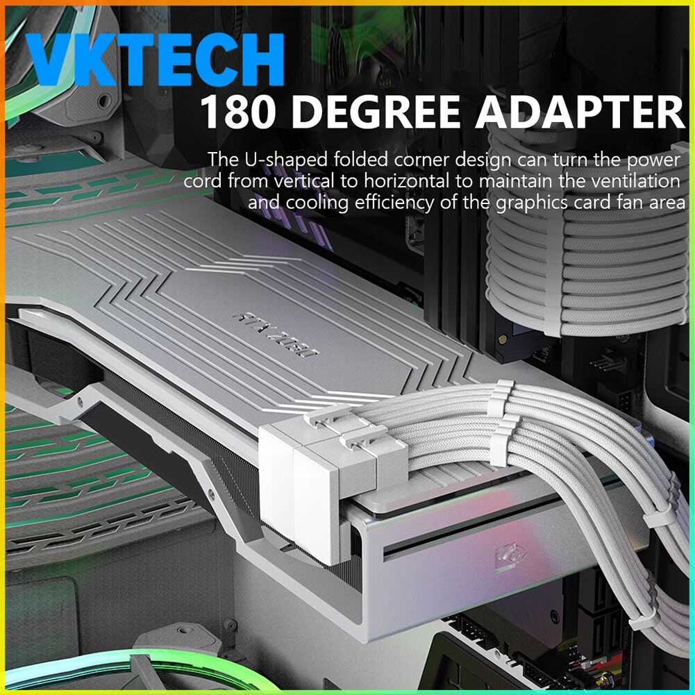 [Vktech] ATX 8 Pin Female To 8 Pin Male Angled Turning Connectors ...