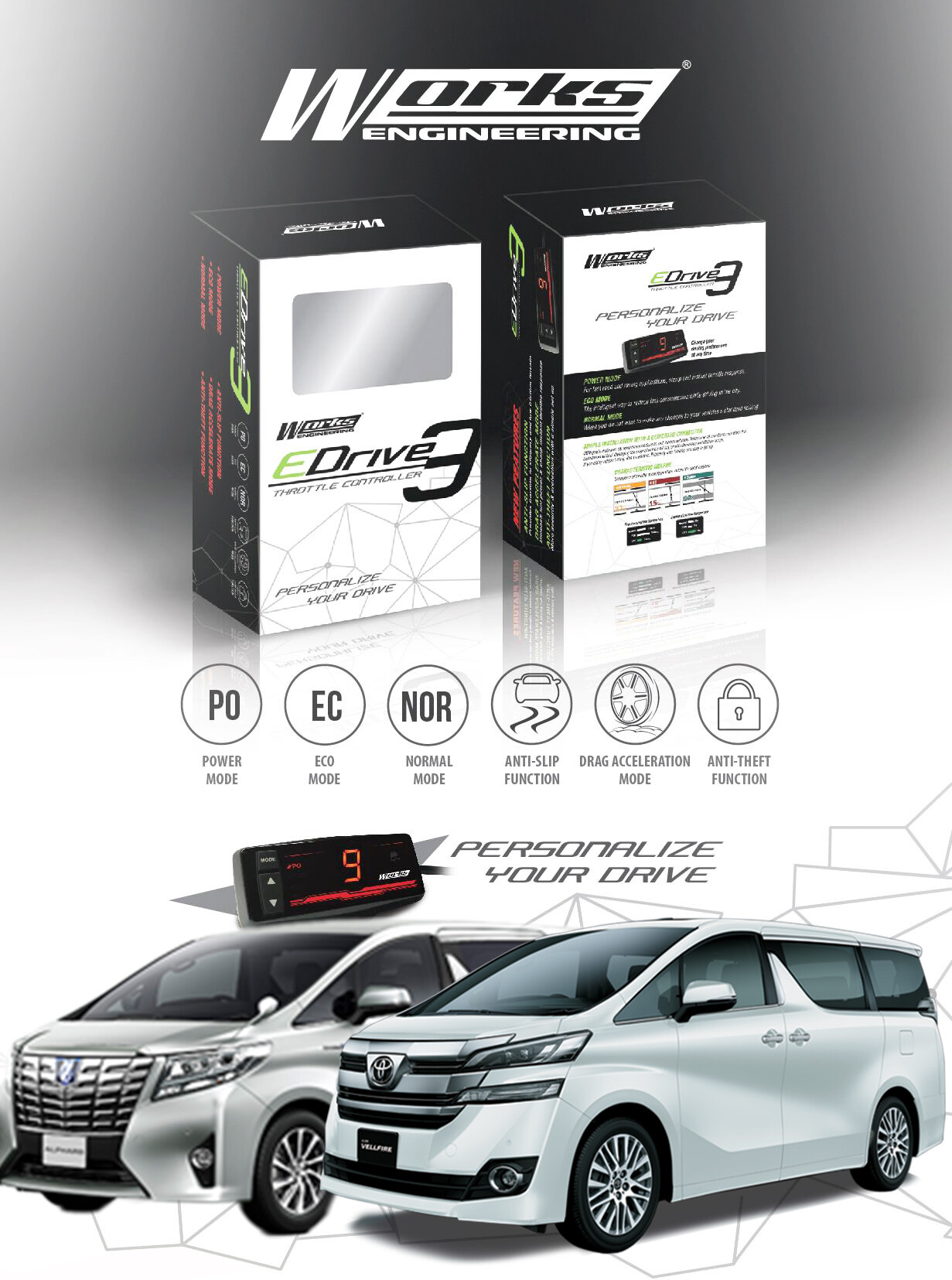 Works Engineering E Drive 3 Throttle Controller Toyota Alphard Vellfire ...