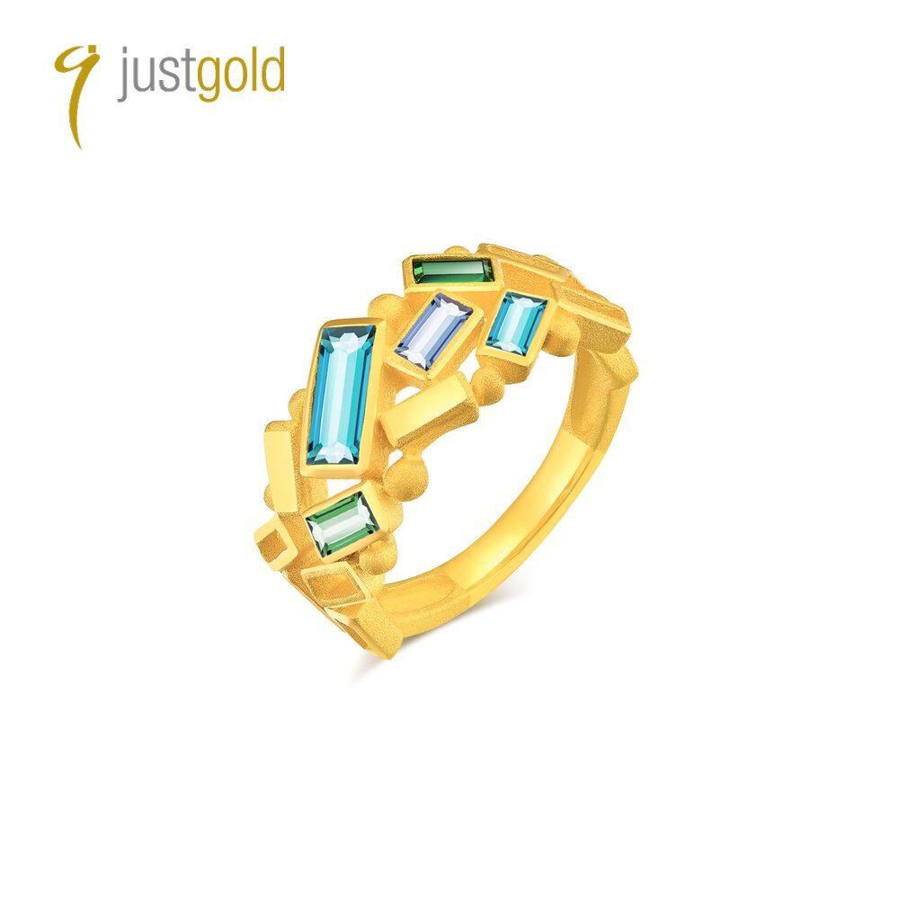 justgold The Snow : 999 24K Pure Gold Crystal Glass Ring - 1727141Y(#11 ...