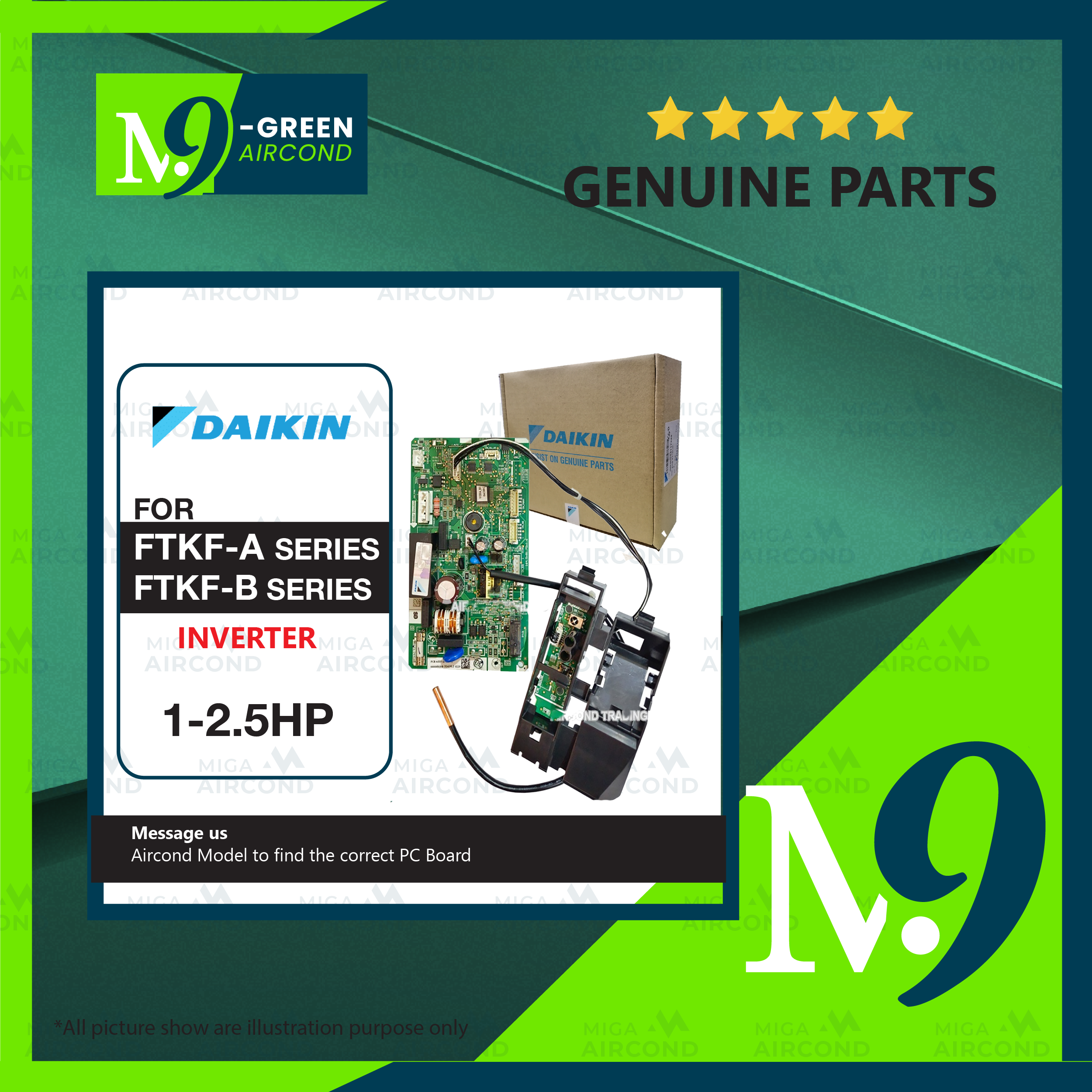 ORIGINAL DAIKIN INDOOR PC BOARD PCB FTKF-SERIES (INVERTER) R32 FTKF25A ...