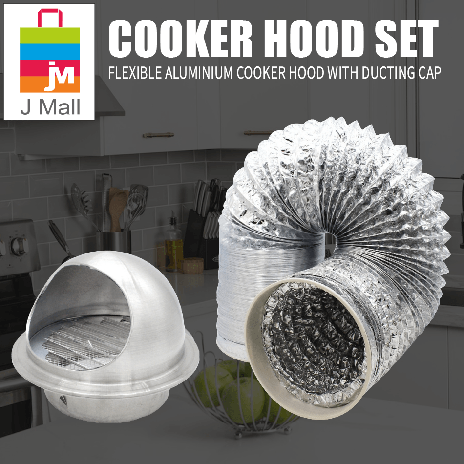 [ COMBO SALE ] J MALL COOKER HOOD SET - FLEXIBLE ALUMINIUM COOKER HOOD ...