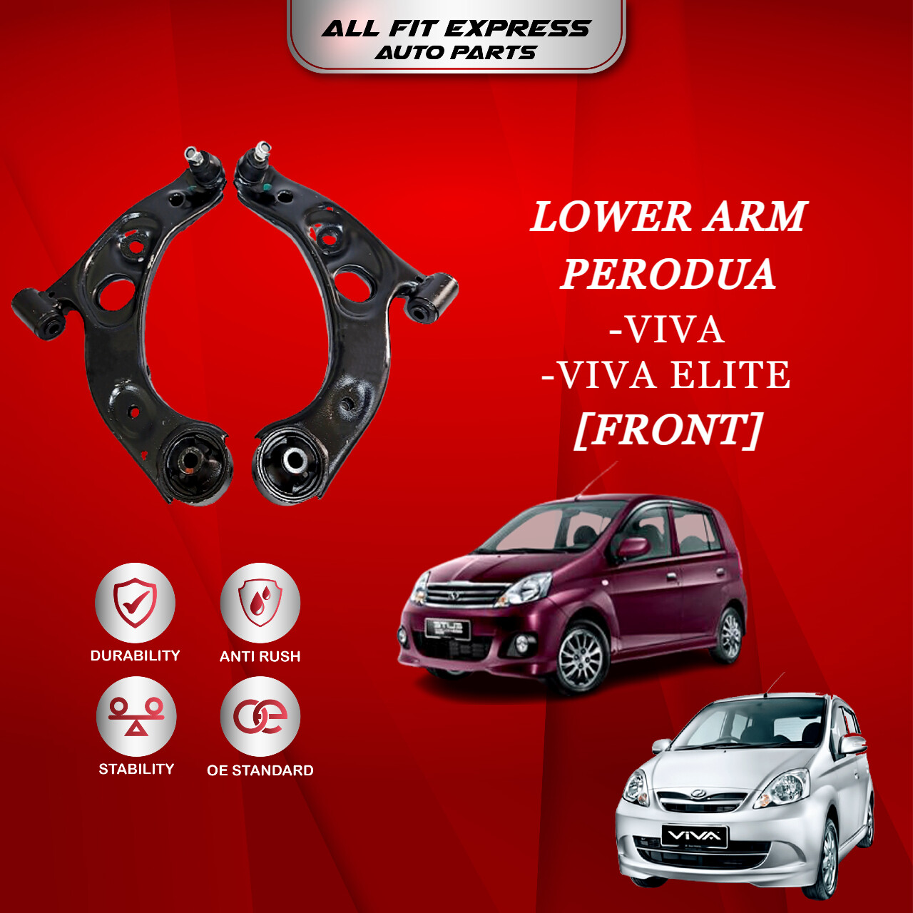 PERODUA VIVA , VIVA ELITE FRONT LOWER CONTROL ARM 100% BEST QUALITY ...