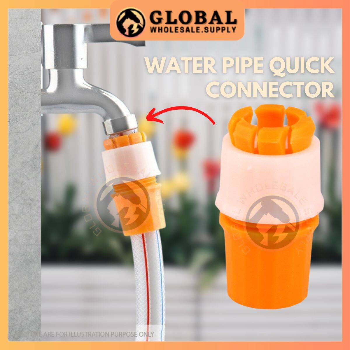 Hose Connector Pipe Adapter Pengikat Hose Paip Getah Bilik Air Tap ...