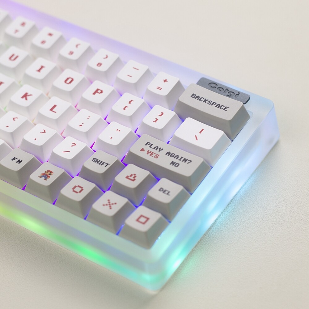 Retro Red White Game Keycap 138 Keys Cherry Profile PBT Sublimation ...