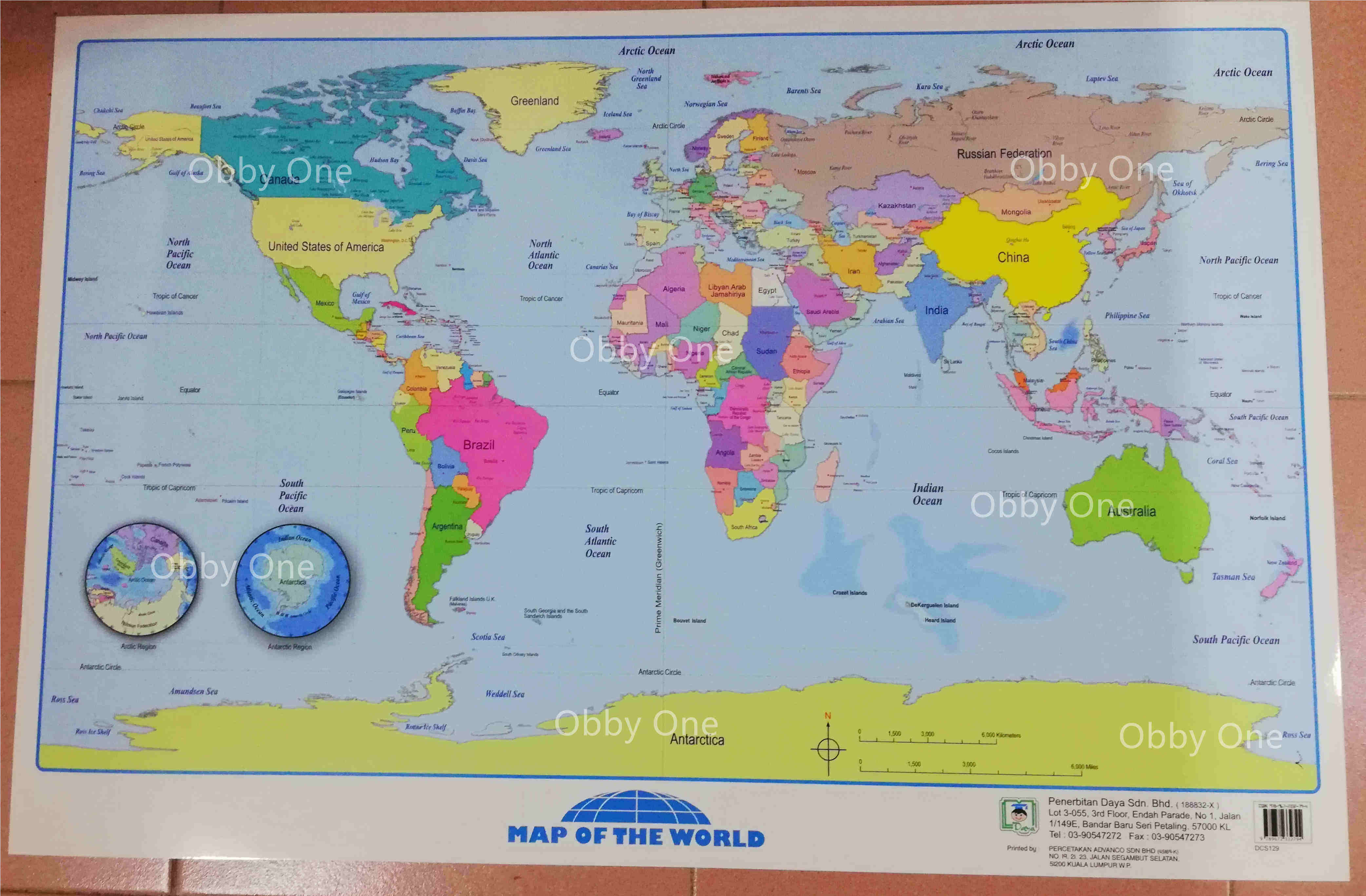 World Map Map of The World 世界地图 Peta Dunia 51x76cm ENGLISH | Lazada