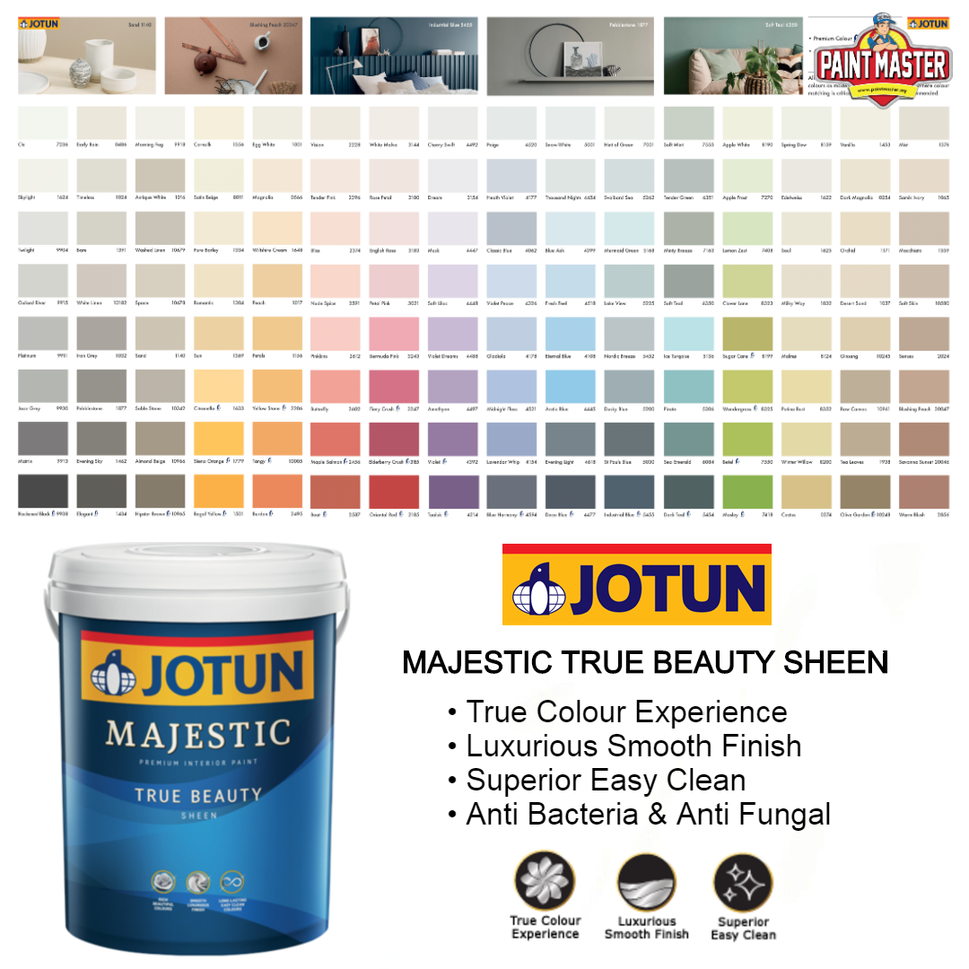 5L JOTUN MAJESTIC TRUE BEAUTY SHEEN Smooth Pearl Sheen Finishing 5L JOTUN MAJESTIC TRUE BEAUTY SHEEN Smooth Pearl Sheen Finishing