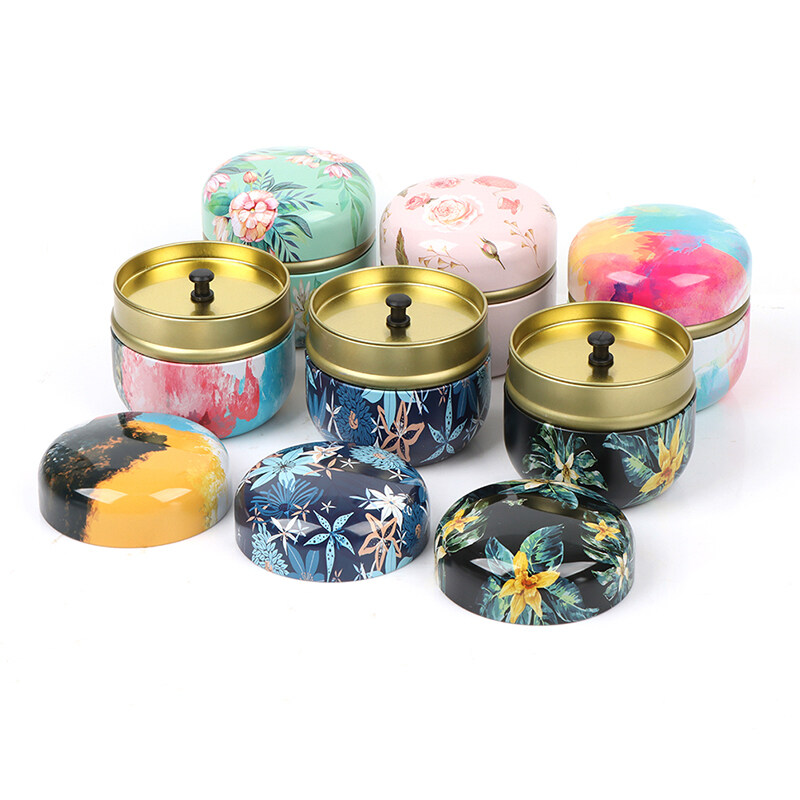 WUJI Mini Tea Storage Tin Container Tea Coffee Tins Flowers Pattern ...