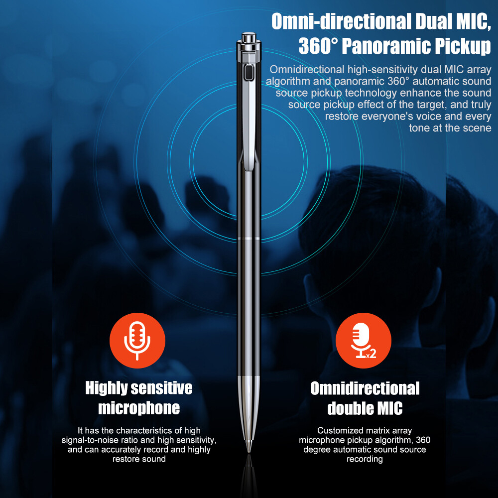 BENJIE A9 16GB Voice Recorder Replaceable Refill Writing Pen ...